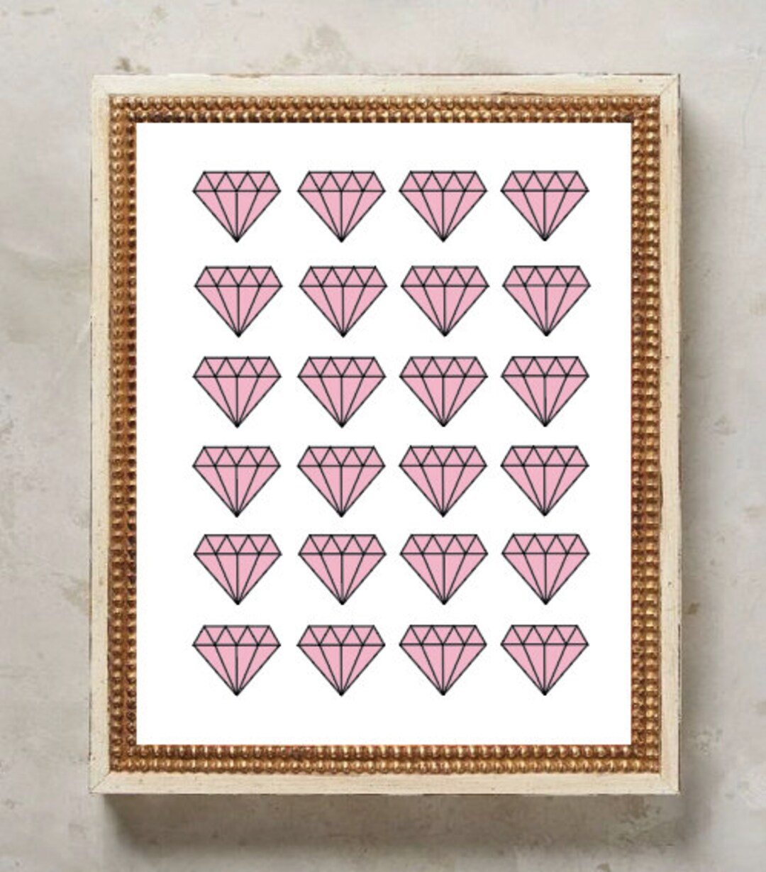 Pink Diamond Print - Etsy