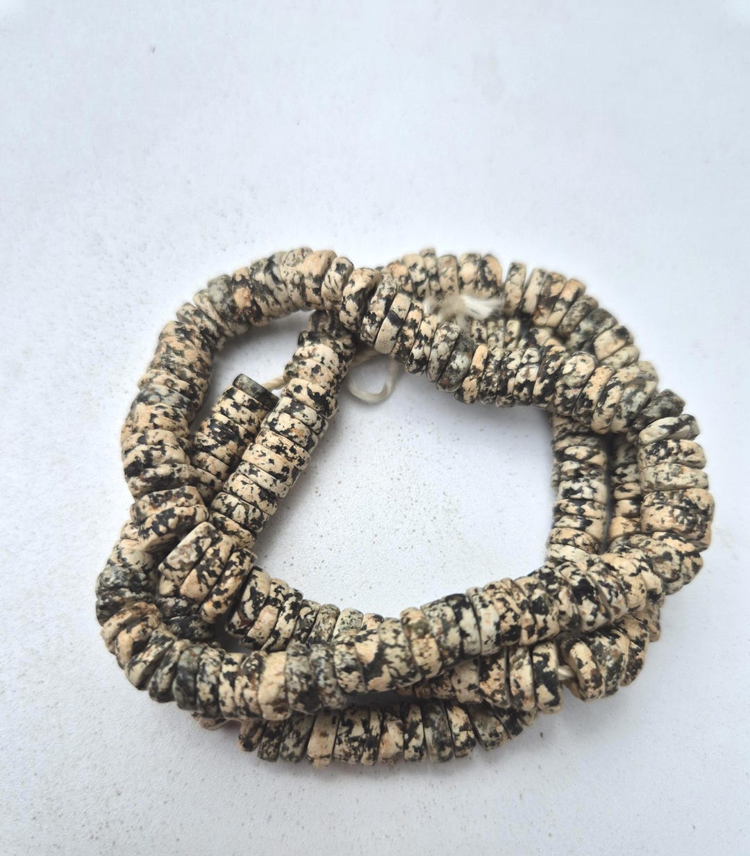Antique Strand of Disc-shaped Granite Beads | Djenne, Mali | 55 Cm | 67 ...
