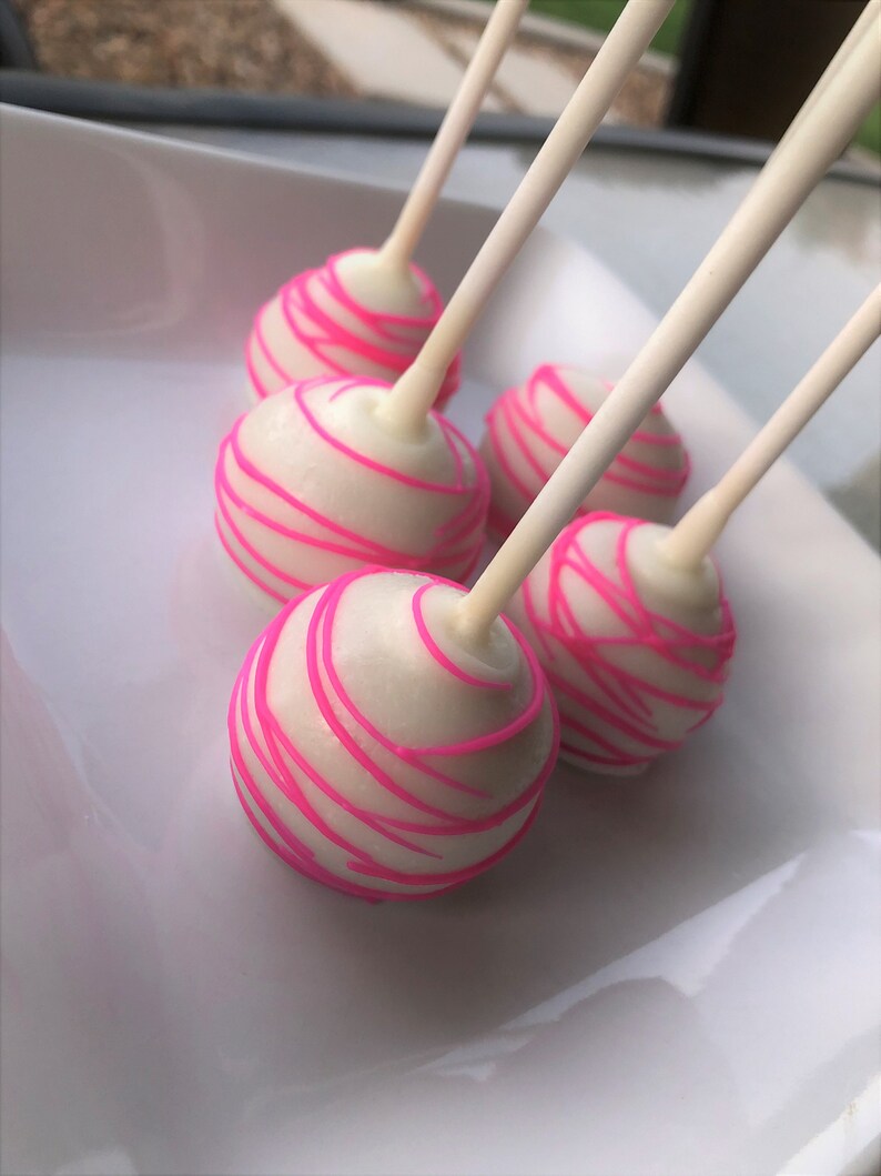 Hot Pink Cake Pops Pink Cake Pops Hot Pink Party Favors - Etsy