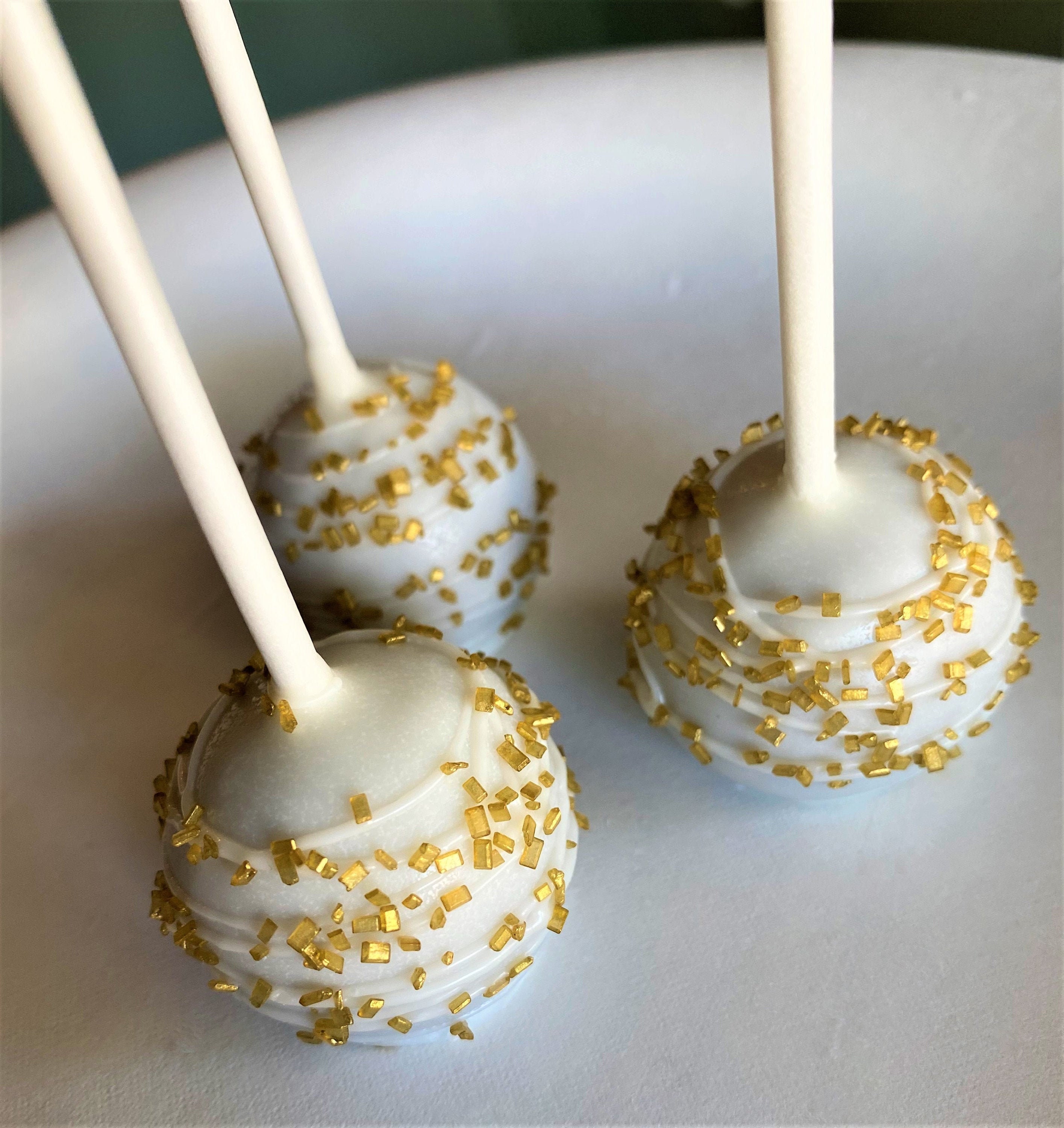White and Gold Cake Pops Wedding Cake Pops White Cake Pops Cake Pops ...