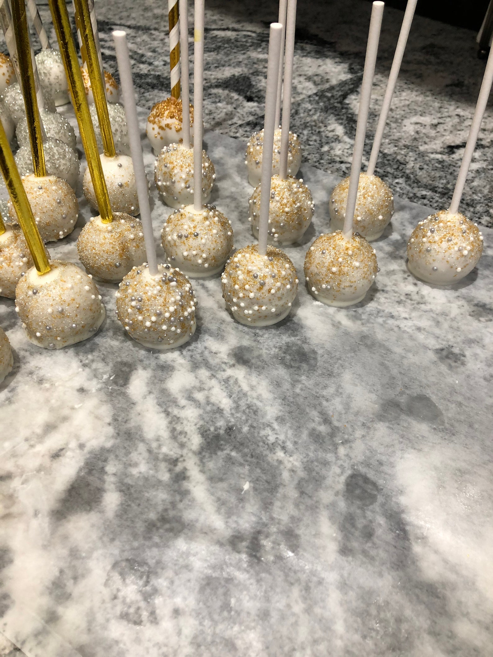 Gold Cake Pops Engagement Cake Pops Graduation Cake Pops Silver Cake ...