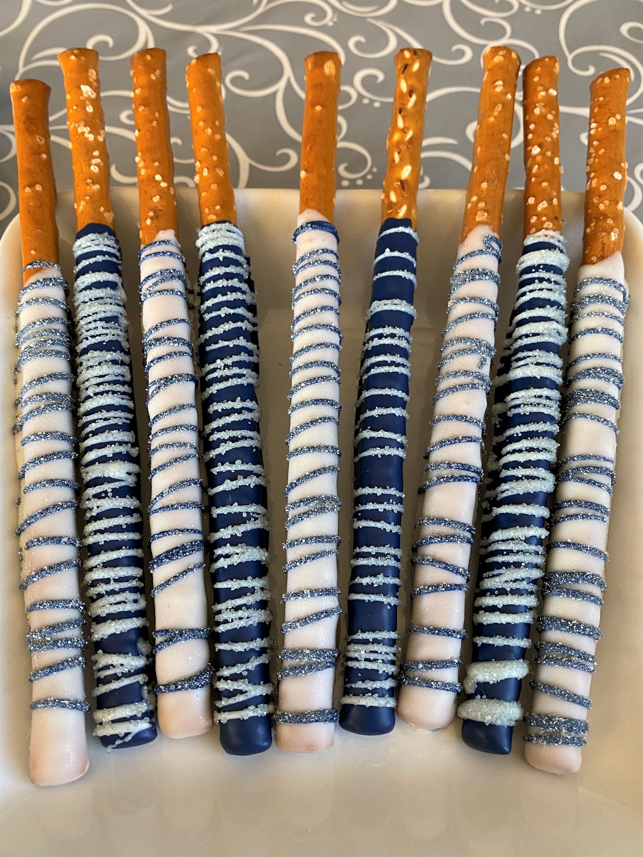 Blue Chocolate Covered Pretzels