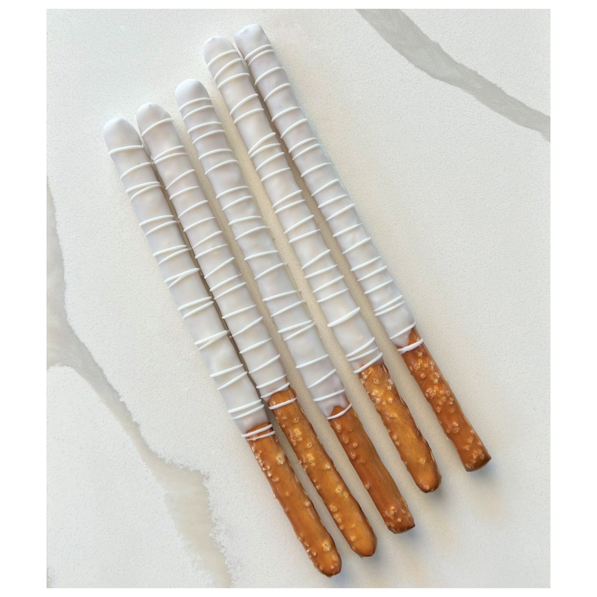 White Chocolate Covered Pretzel Rods, Wedding Pretzel Rods, Bridal ...
