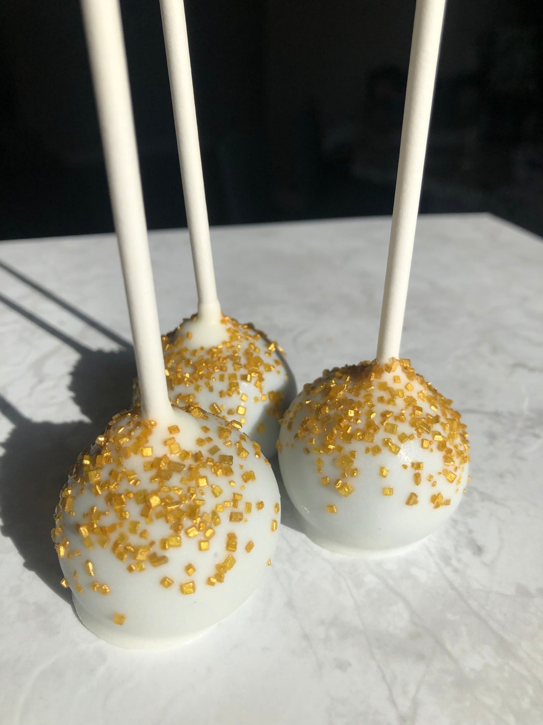 White and Gold Cake Pops Wedding Cake Pops White Cake Pops Cake Pops ...