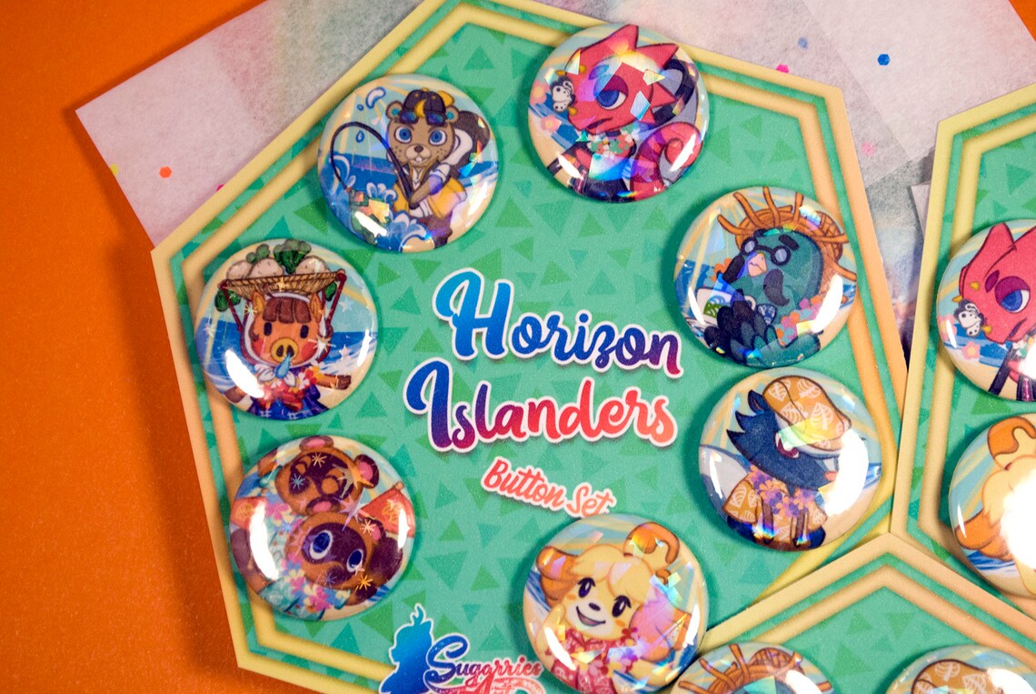 Horizon Islanders Animal Crossing Button Set of Seven | Etsy
