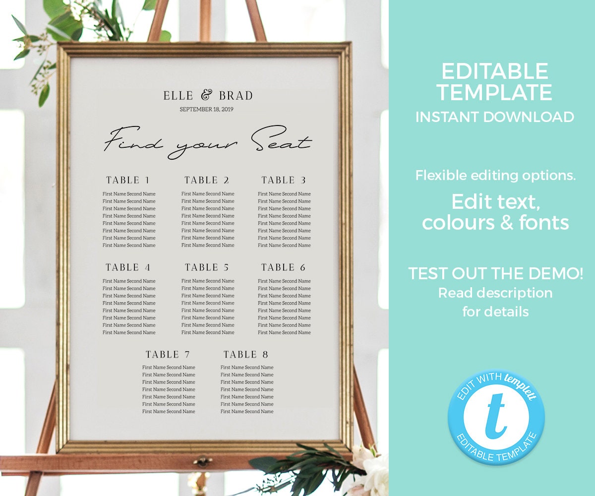 Classic Wedding Menu TEMPLATE Simple Wedding Menu PRINTABLE - Etsy ...