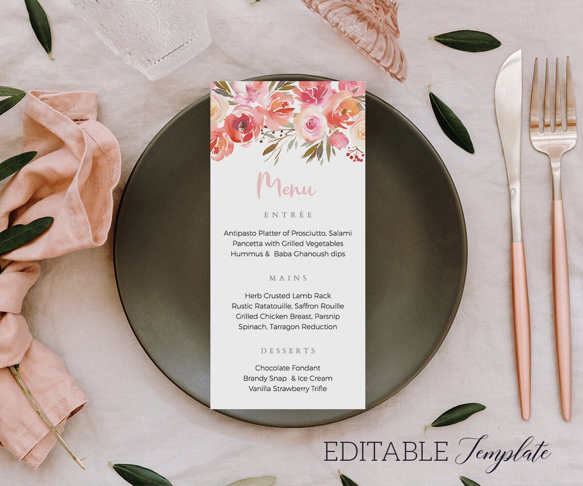 Floral Party Labels EDITABLE Template Printable Labels Blush - Etsy ...