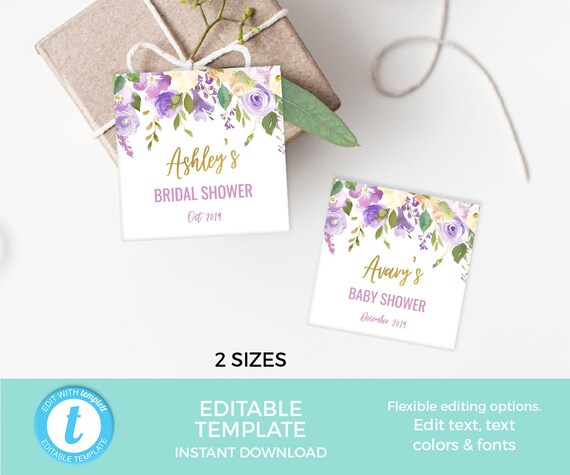Floral Party Labels EDITABLE Template Printable Labels | Etsy Australia