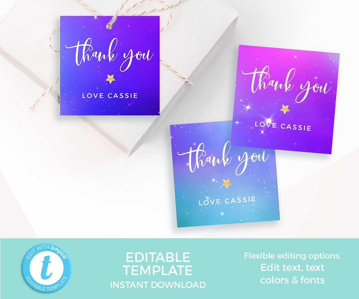 Hen Party Thank You Card EDITABLE Galaxy Thank You Card - Etsy