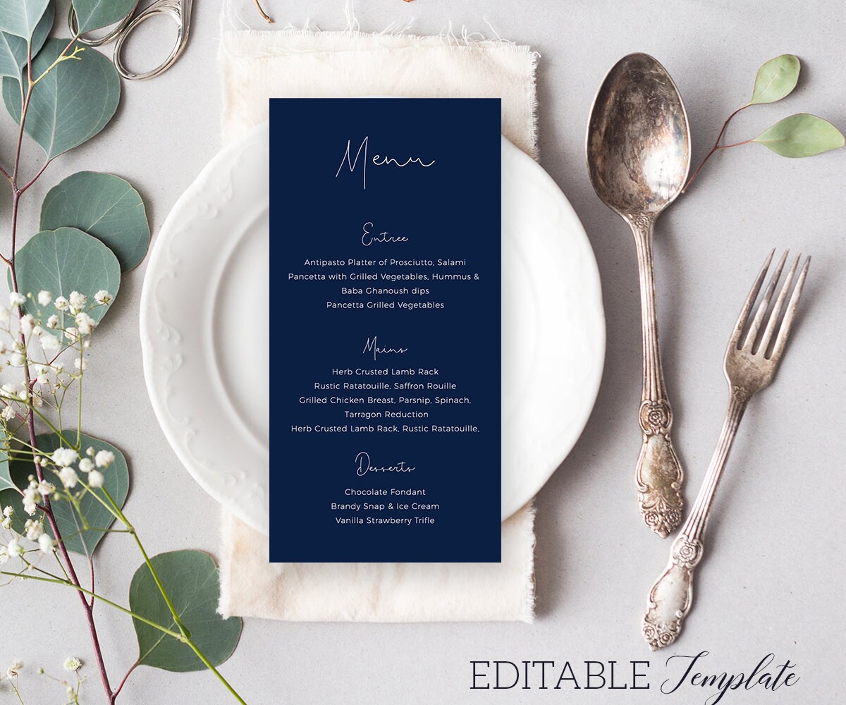 Navy Order of Events Sign TEMPLATE Editable Wedding Welcome - Etsy ...