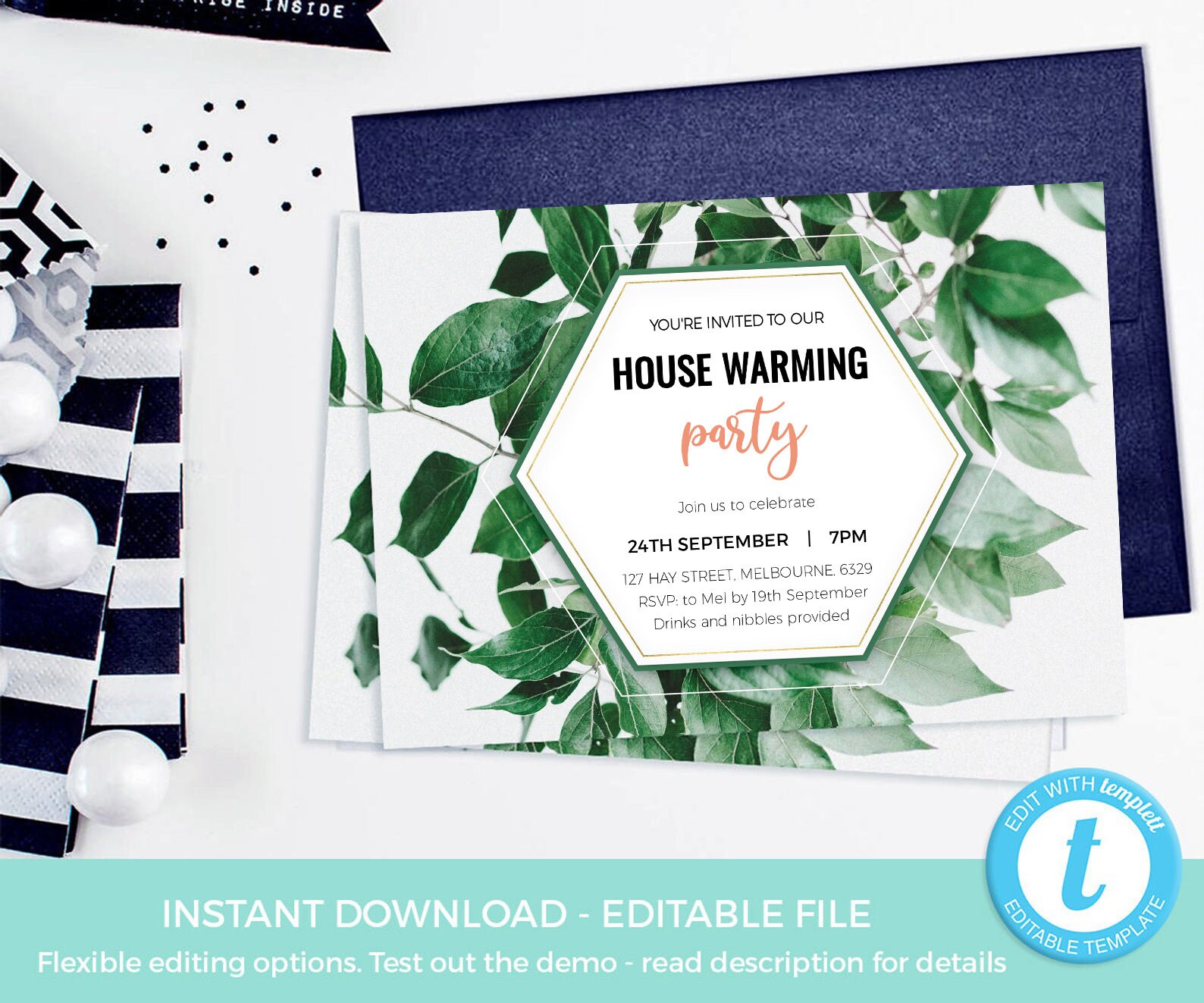Tropical Gift Tags TEMPLATE Geometric Favour Tags EDITABLE - Etsy
