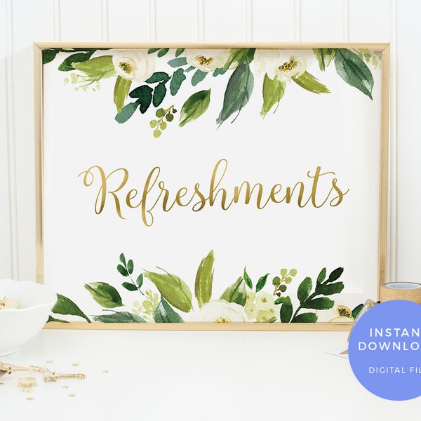 Refreshments Sign - Etsy