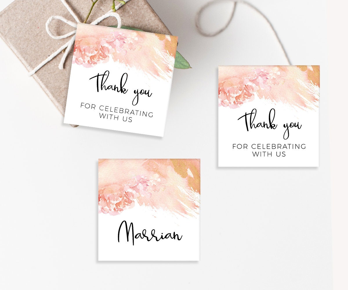 Blush Water Bottle Label EDITABLE Template Pink Watercolour - Etsy ...