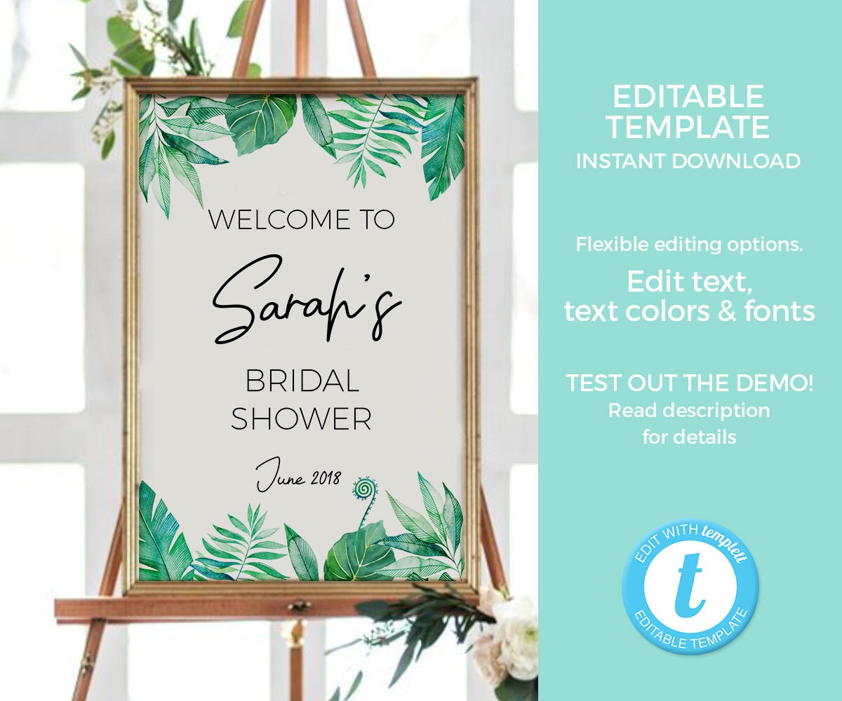 Tropical Table Seating Plan EDITABLE Table Plan TEMPLATE, Greenery ...