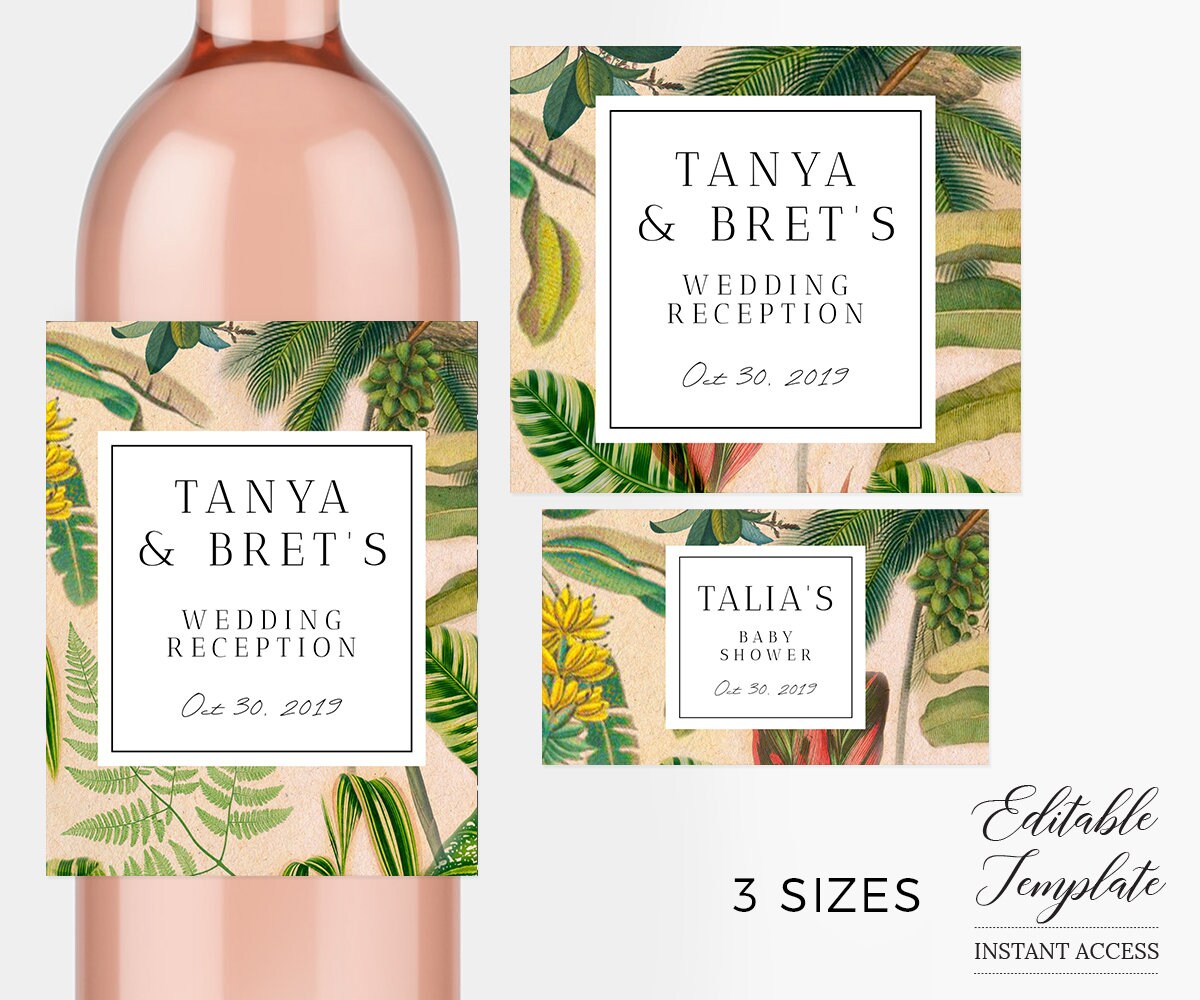 Tropical Menu TEMPLATE, Botanical Wedding Menu PRINTABLE, Designer Menu ...