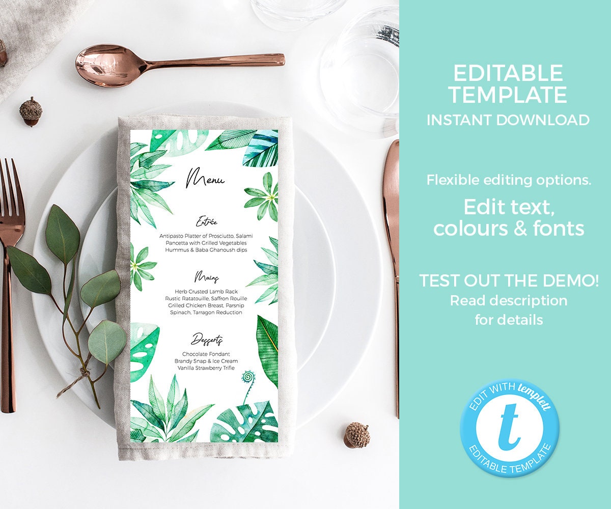 Tropical Name Cards TEMPLATE EDITABLE Place Cards Printable - Etsy ...