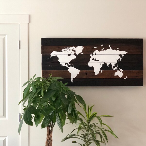 Rustic World Map - Etsy Canada