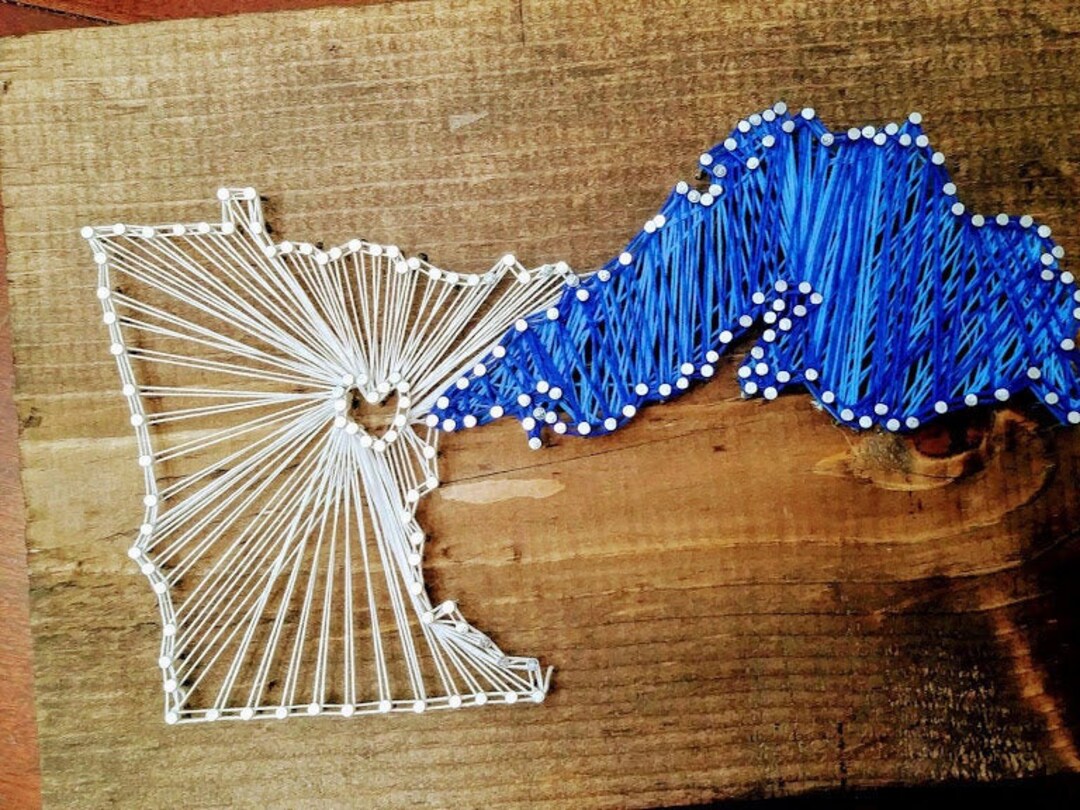 WALL ART WALL Decor String Art Housewarming Gift Wooden Signs State Art ...