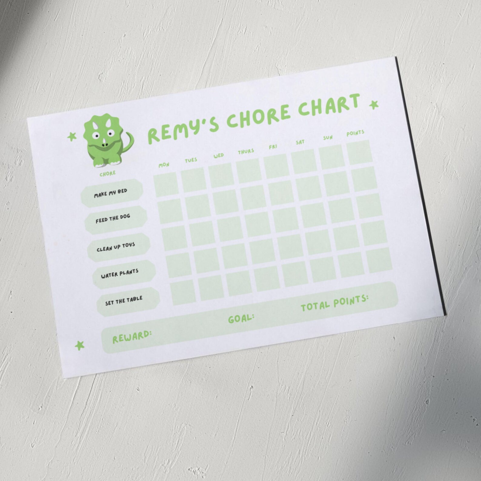Editable Kids Chore Chart - Printable Responsibility Chart, Daily ...