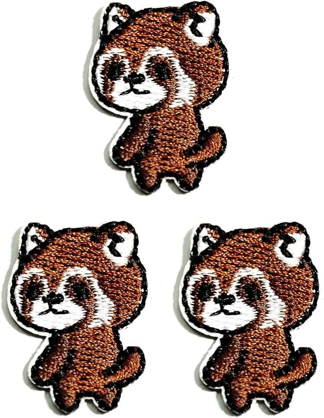 3pcs. Mini Red Panda Embroidered Patch Fabric Cartoon Iron on Sew on ...