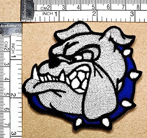 3pcs. Head Bulldog Patch With Blue Collar Cartoon Puppy DIY Iron on ...
