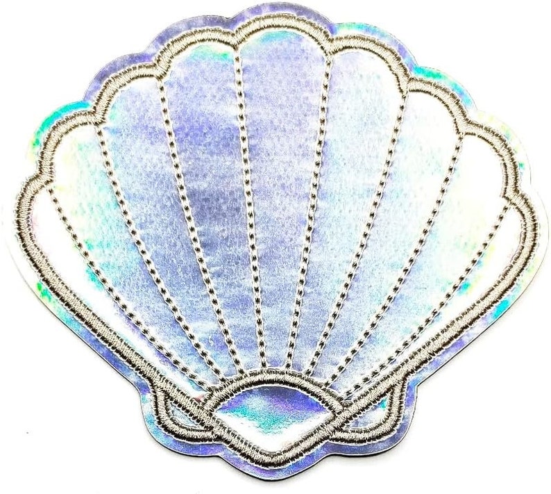 3pcs. Gray Pearl Seashell Cartoon Patch Shells Embroidered Applique ...