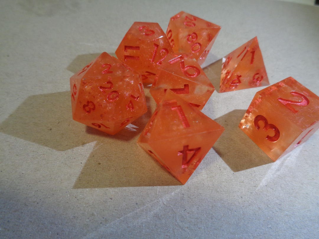 Buffalo Orange Dice Set 7 Pieces - Etsy