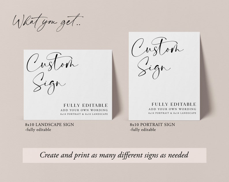 Editable Sign Template 8x10 Printable Sign Custom Sign - Etsy