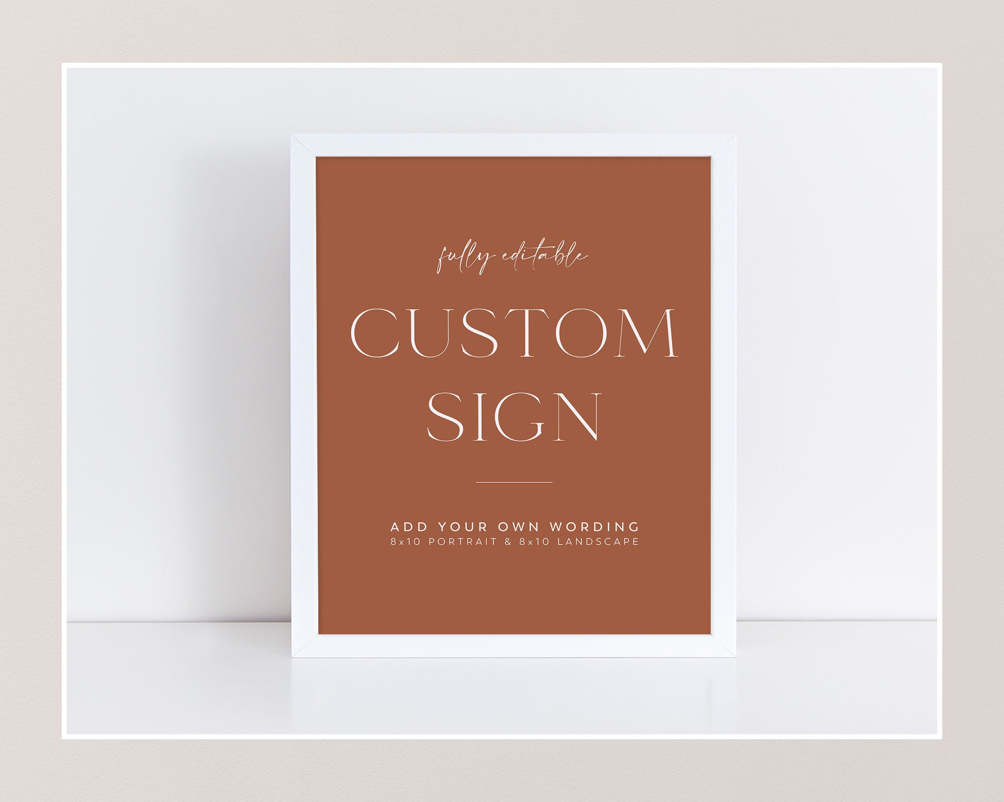 8x10 Minimalist Wedding Sign Template Editable Wedding Sign - Etsy