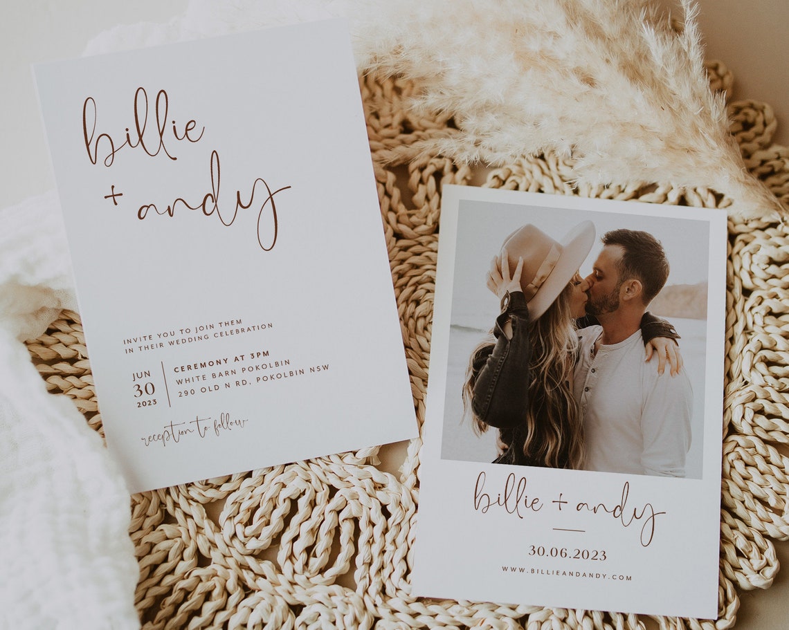 Wedding Invitation Template Invitation with Photo Wedding | Etsy