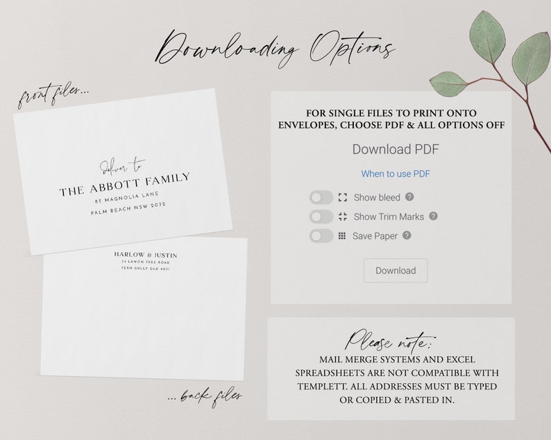 Envelope Addressing Template Printable Envelope Template - Etsy