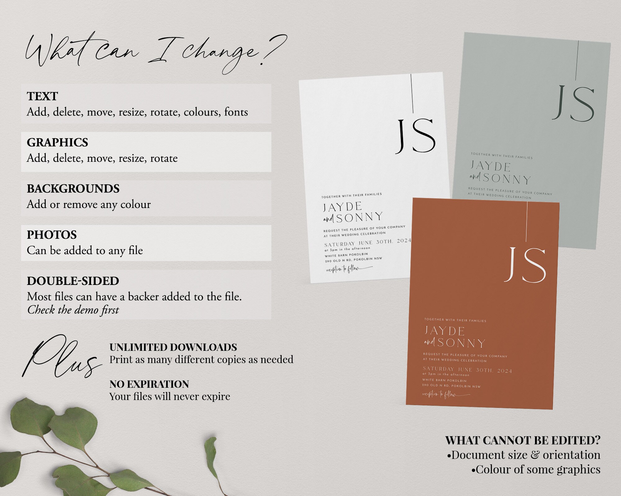 Minimalist Wedding Invitation Template Invitation With Photo - Etsy