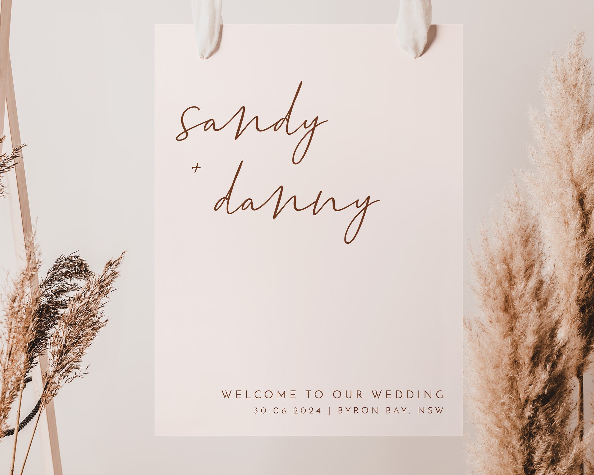 Minimalist Wedding Welcome Sign Template Modern Calligraphy | Etsy
