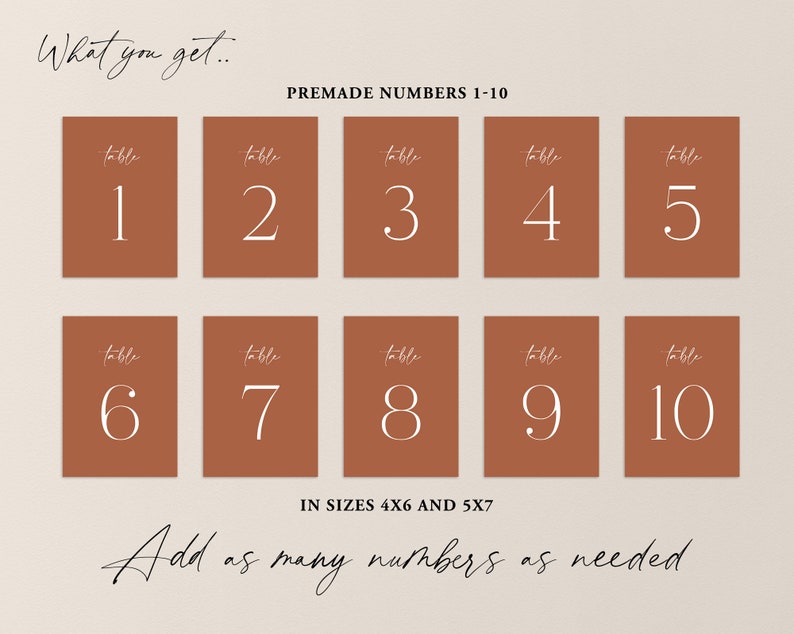 Modern Wedding Table Numbers Wedding Table Numbers Template - Etsy