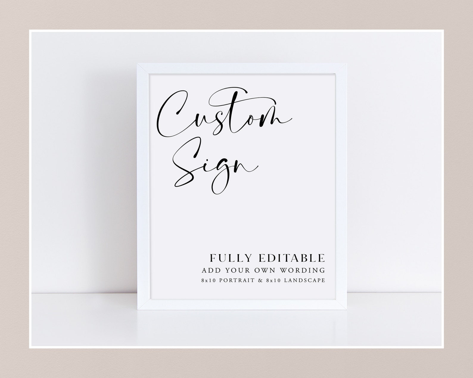 Editable Sign Template 8x10 Printable Sign Custom Sign | Etsy