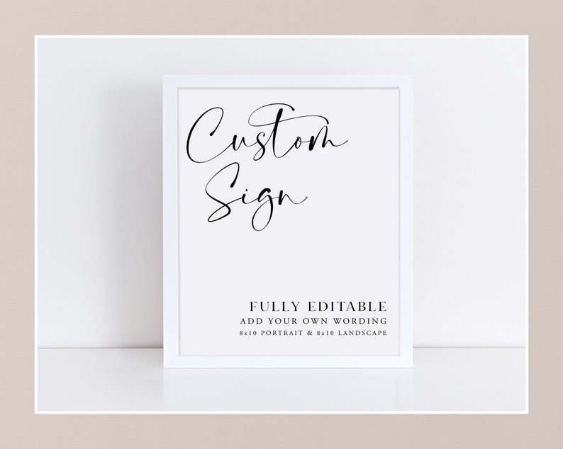 Editable Sign Template 8x10 Printable Sign Custom Sign - Etsy