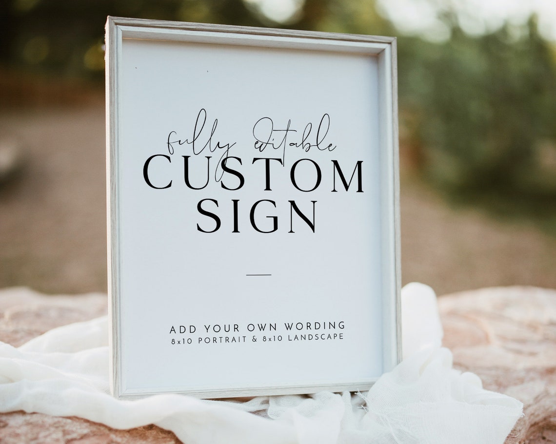 8x10 Minimalist Wedding Sign Template Editable Wedding Sign - Etsy Canada