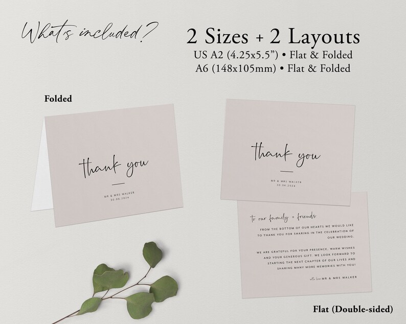 Thank You Card Template Instant Fully Editable Thank You | Etsy