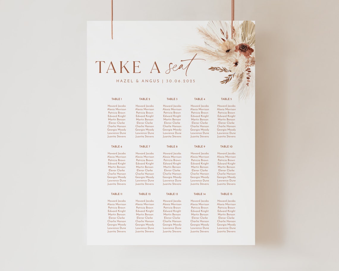 Boho Seating Chart Wedding Seating Chart Modern Seating | Etsy