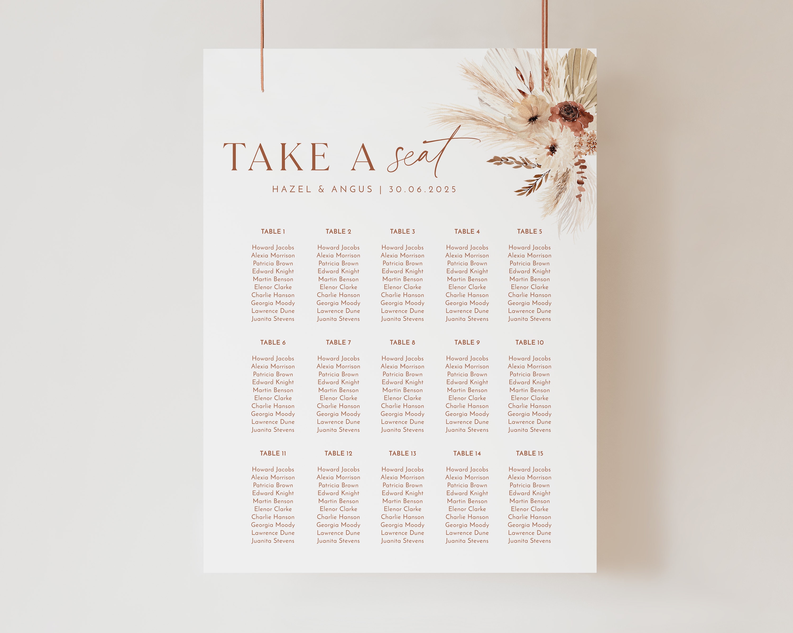 Boho Seating Chart Wedding Seating Chart Modern Seating - Etsy