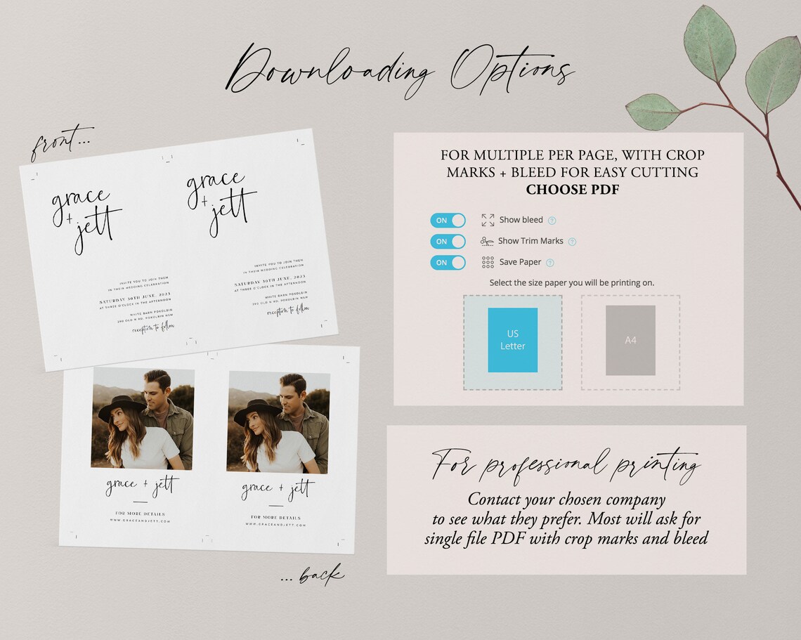 Wedding Invitation Template Invitation with Photo Minimalist | Etsy