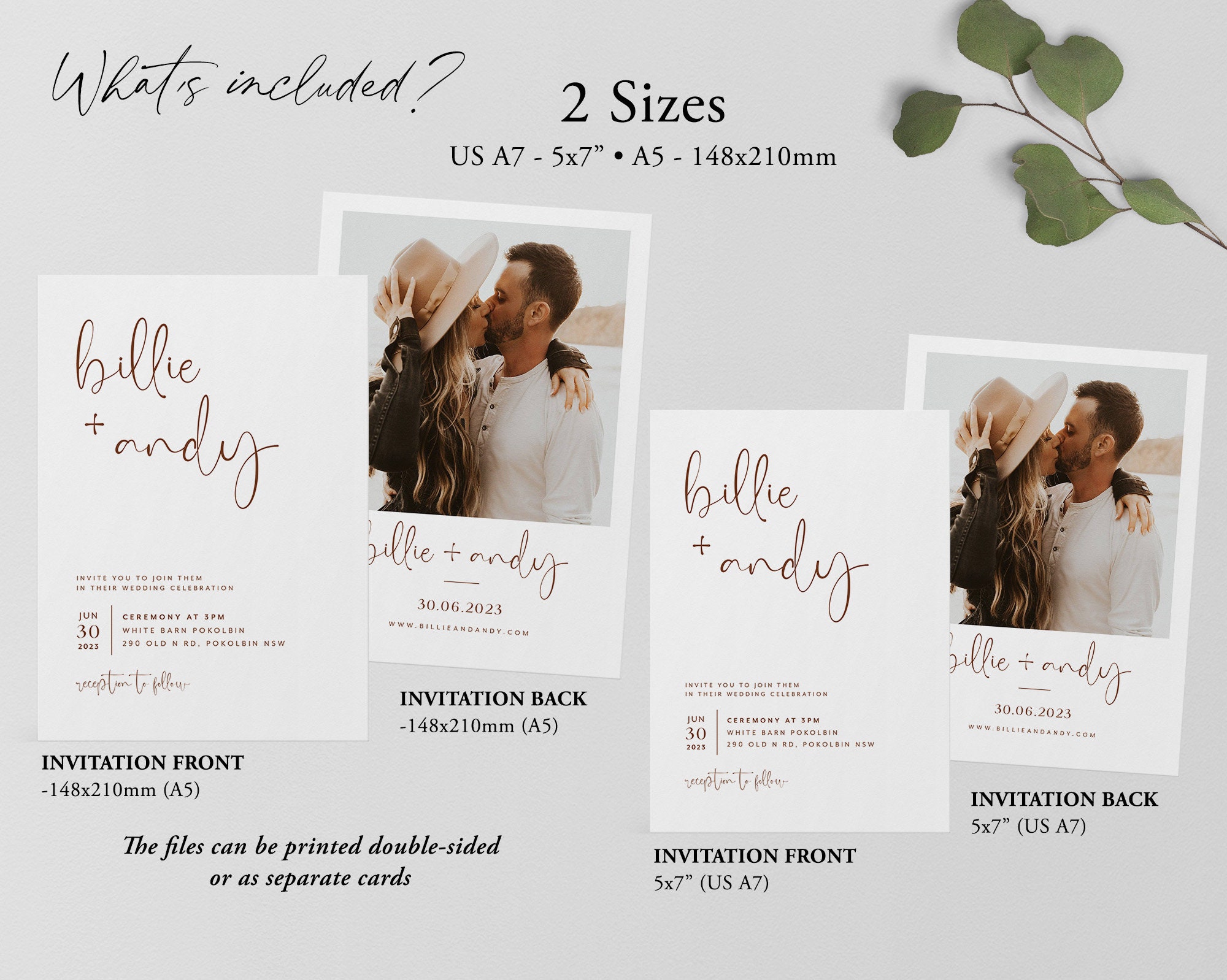 Wedding Invitation Template Invitation with Photo Wedding | Etsy