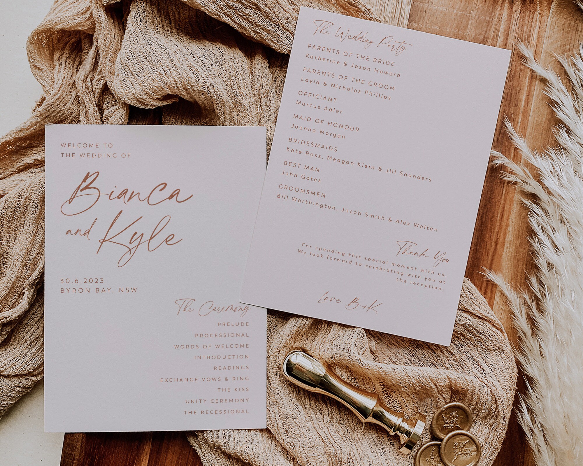 Modern Wedding Program Template Editable Wedding Program - Etsy