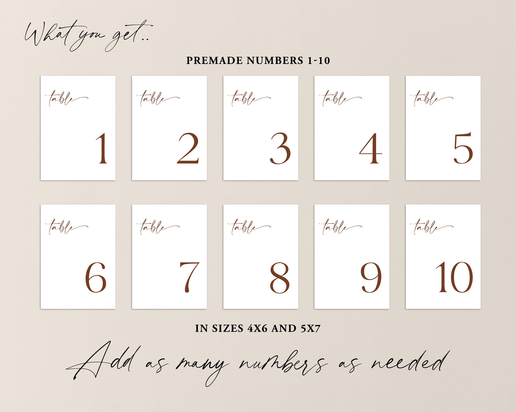 Modern Wedding Table Numbers Template Printable Wedding Table - Etsy ...