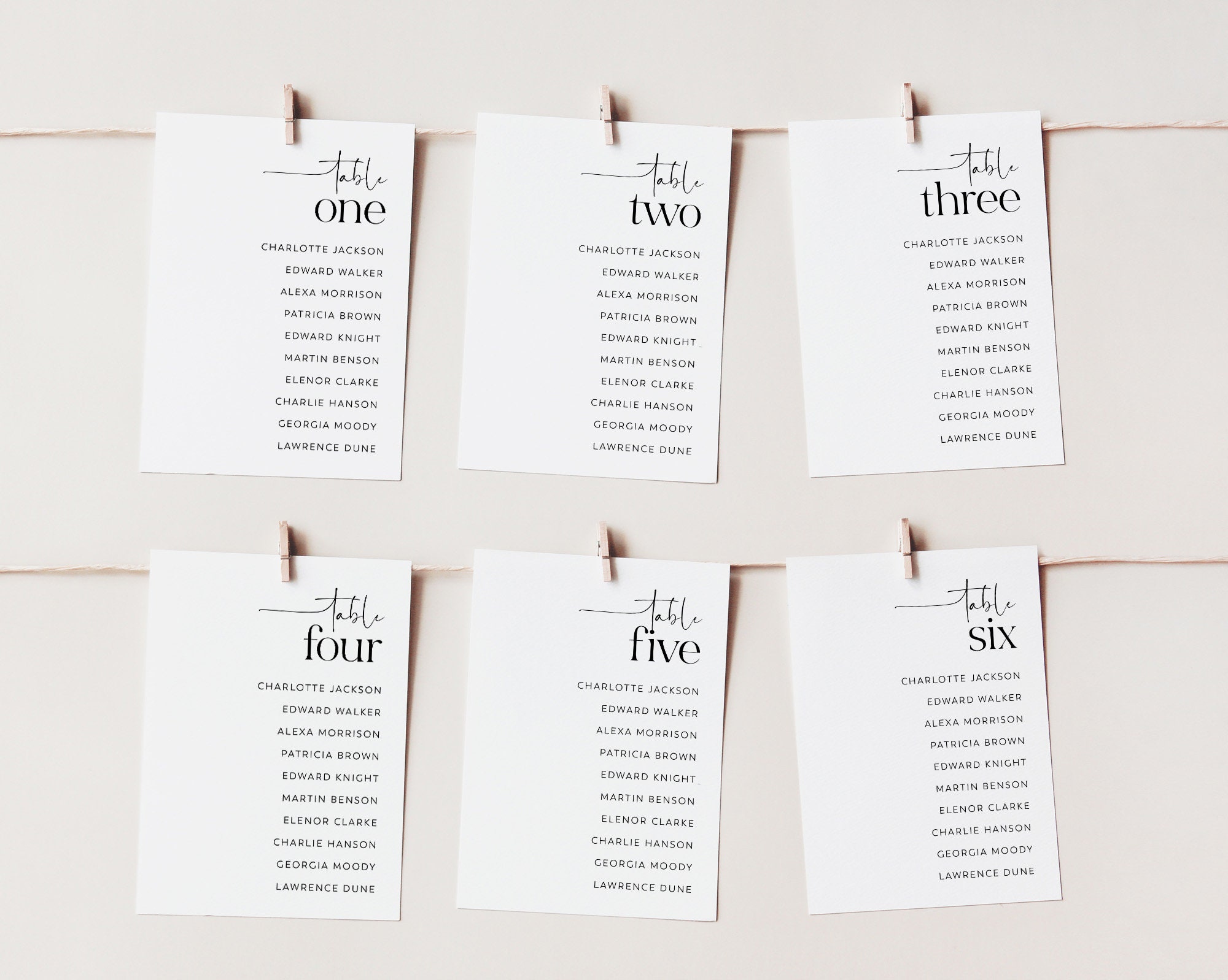 Wedding Seating Chart Card Template Minimalist Wedding - Etsy Australia