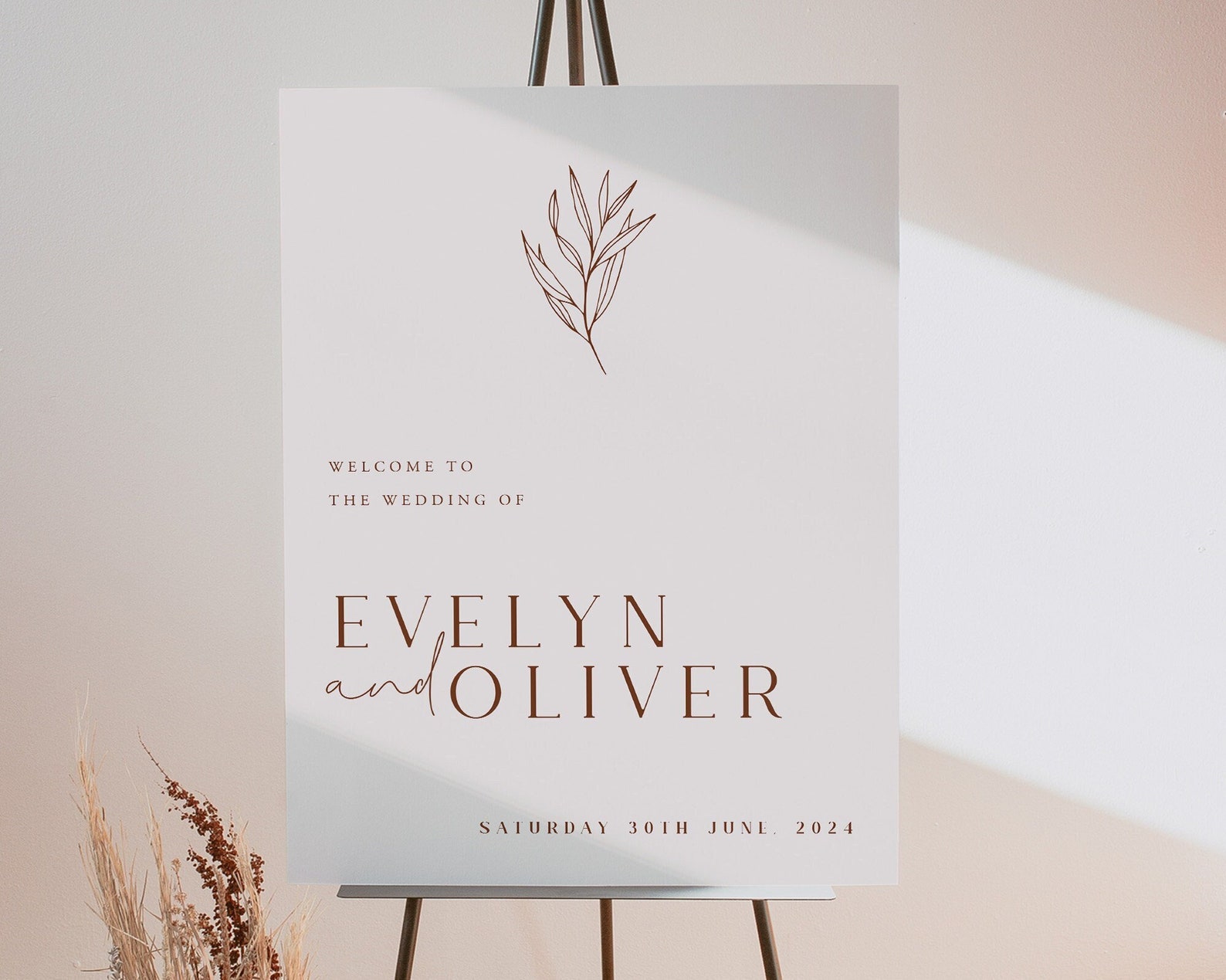 Boho Wedding Welcome Sign Template Modern Welcome Sign - Etsy