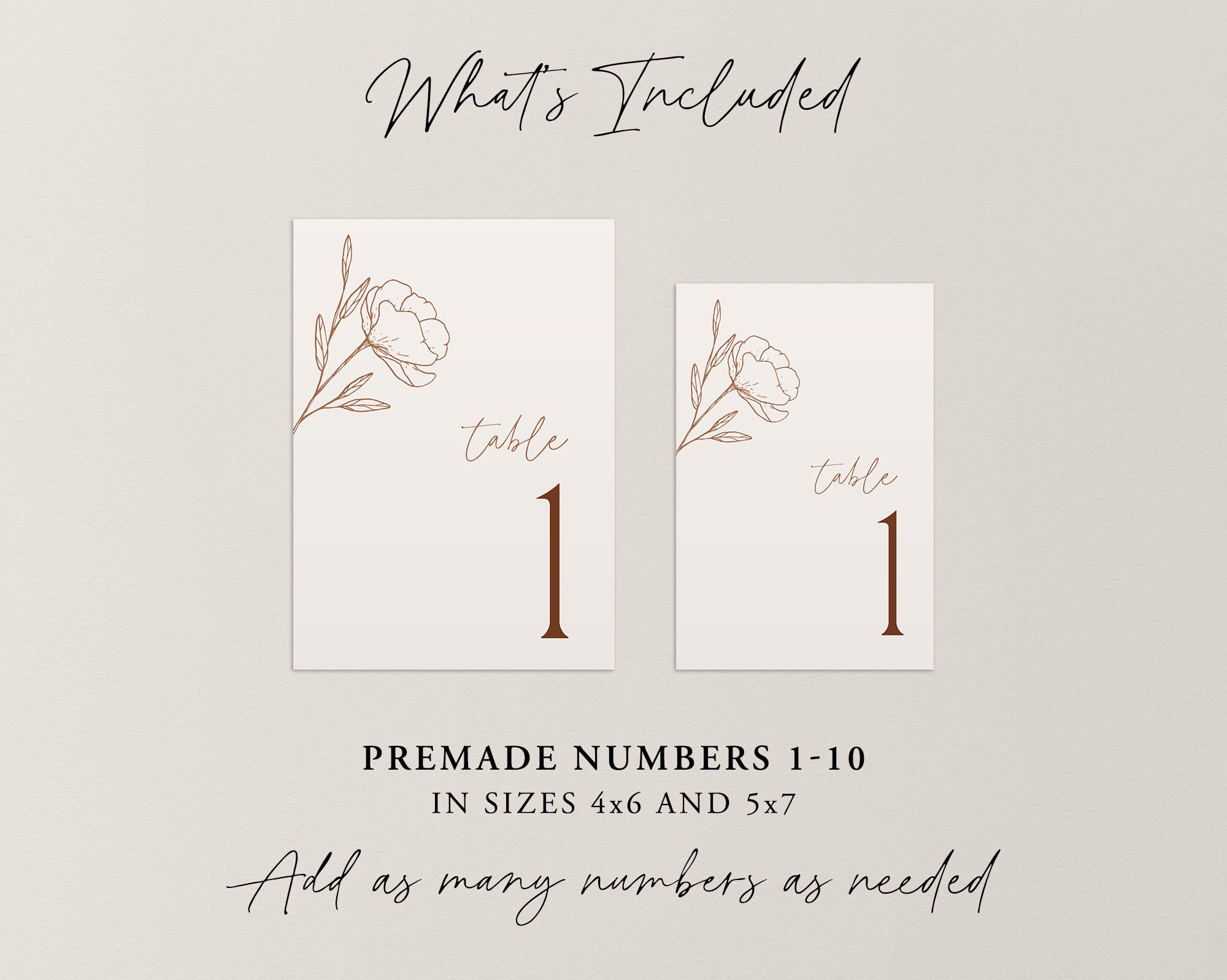 Printable Table Numbers Template Modern Wedding Table - Etsy