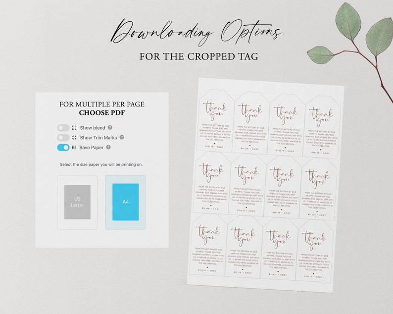 Rectangle Wedding Gift Tags Thank You Gift Tags for Wedding | Etsy