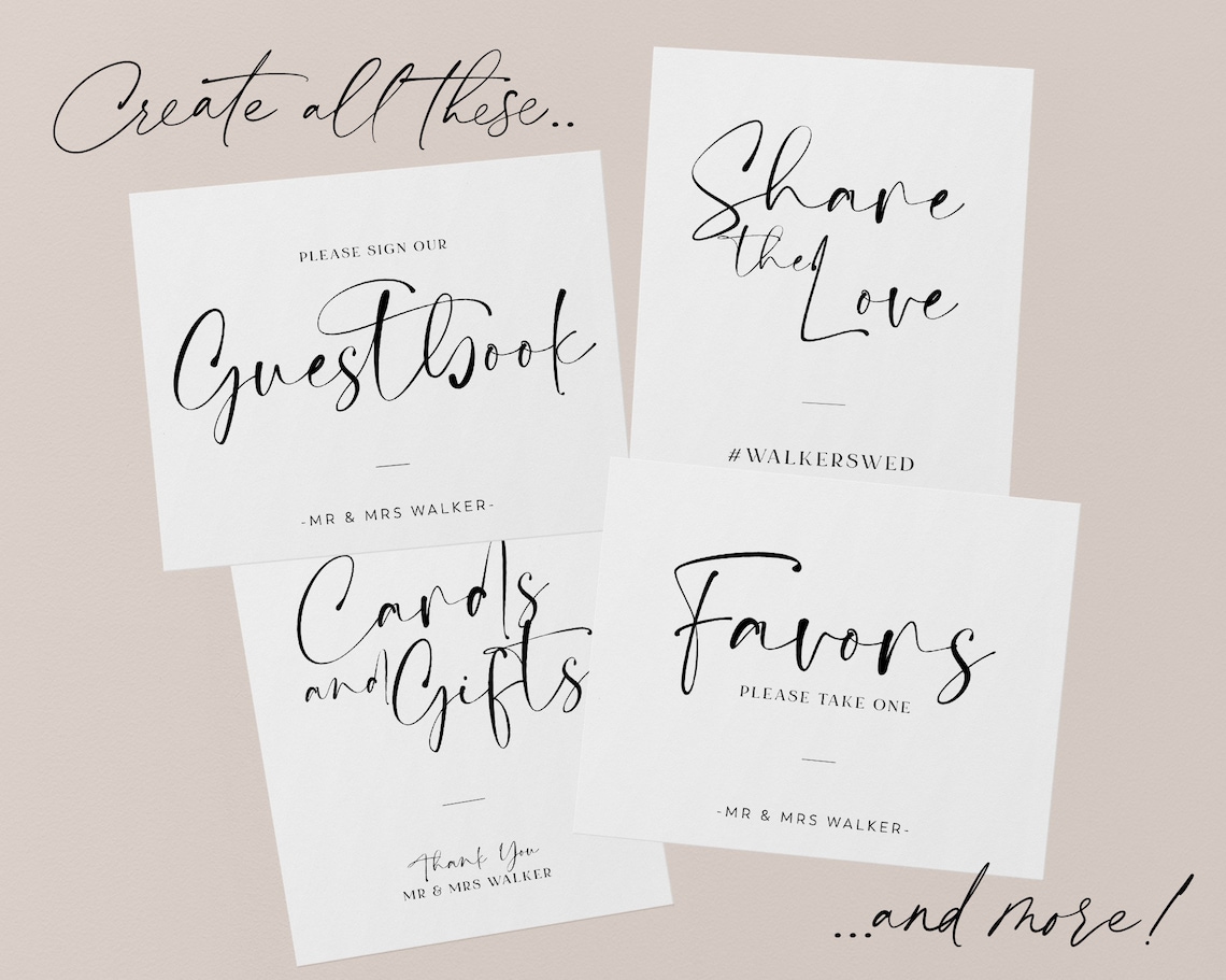 Editable Sign Template 8x10 Printable Sign Custom Sign | Etsy