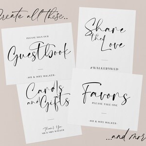 Editable Sign Template, 8x10 Printable Sign, Custom Sign Wedding ...